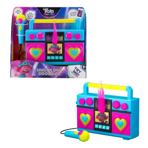 Trolls | Toys | Trolls World Tour Sing Along Boombox W Microphone Kids ...